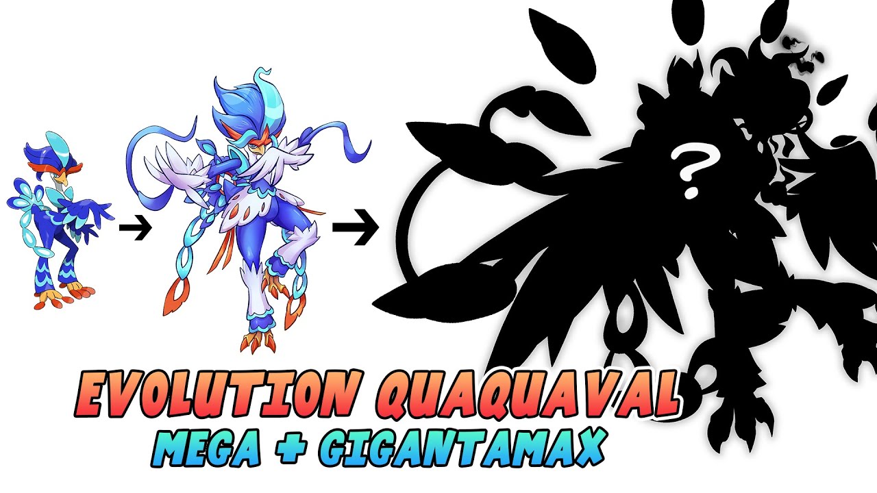 Pokemon Quaquaval evolution into mega and gigantamax - YouTube