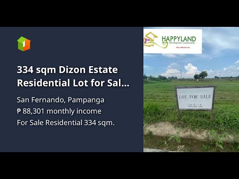 334 sqm Dizon Estate Residential Lot for Sale Blk 56 Lot 7 San Agustin ...