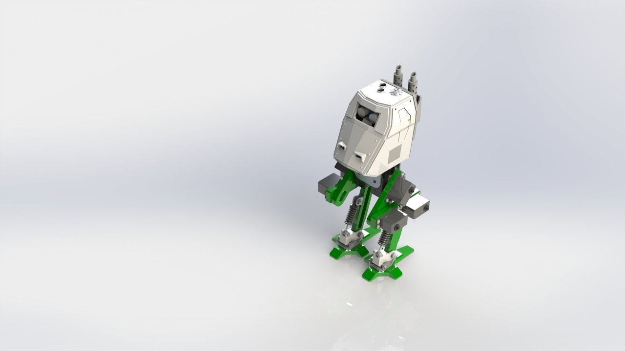 CAD animation of a Bipedial walking robot - YouTube
