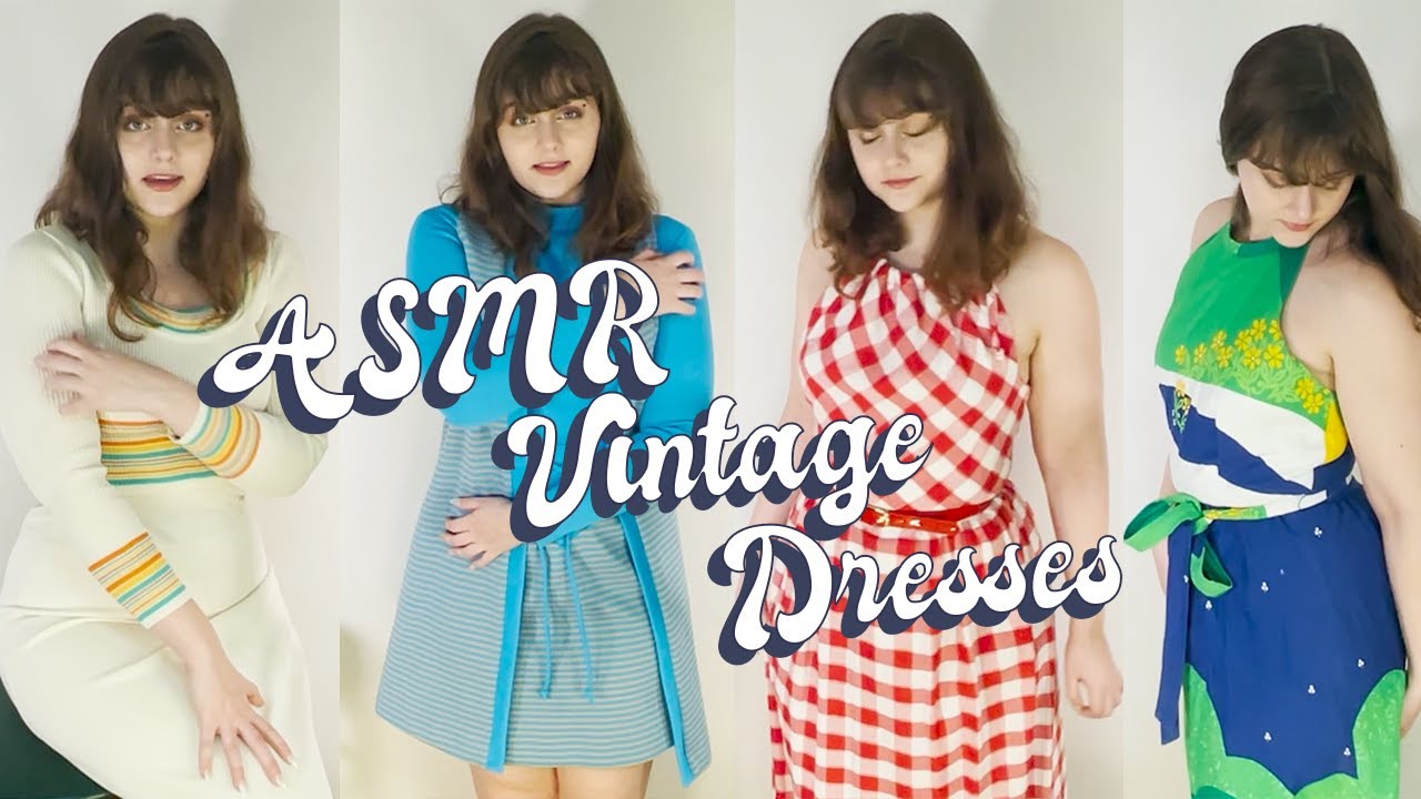 ASMR Trying On Vintage Dresses + Fabric Scratching - Soft Spoken and ...