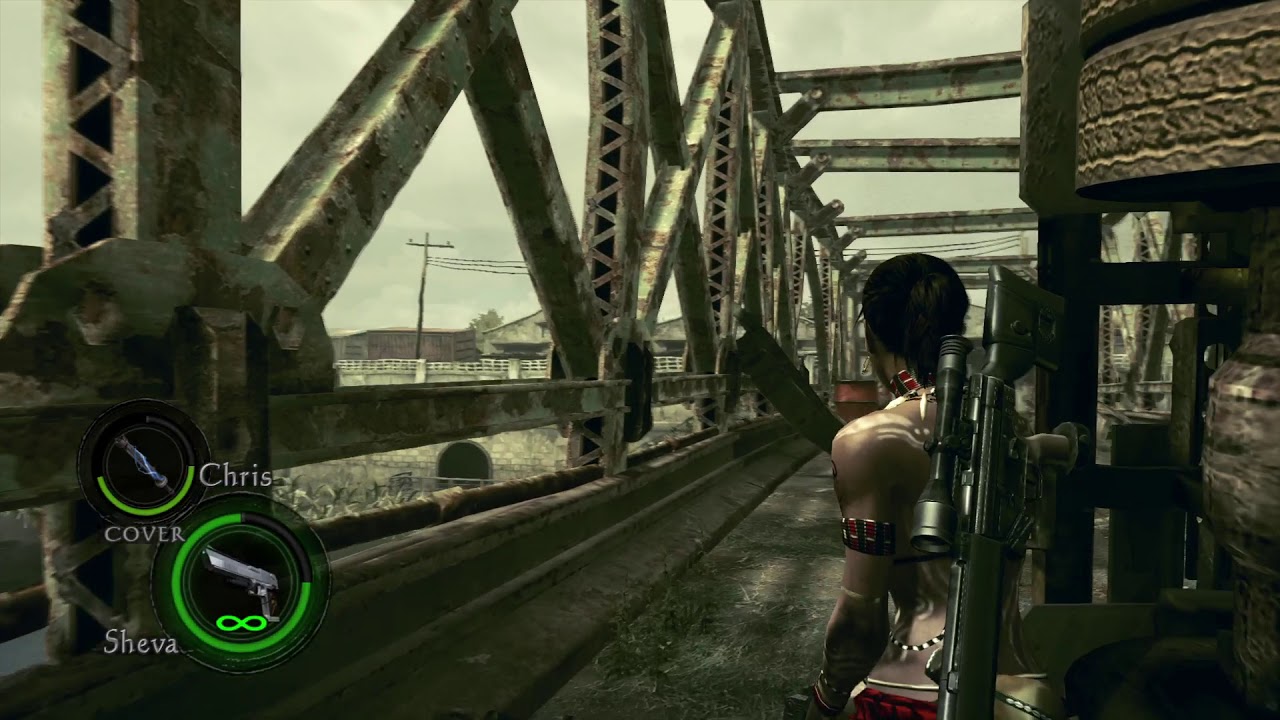 RESIDENT EVIL5 RE5 Sheva bridge ch. 2-1 Lightning Hawk - YouTube