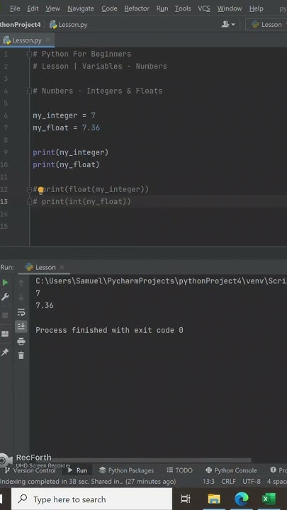 Python | Integers & Floats #pythonforbeginners #pythonprogramming # ...