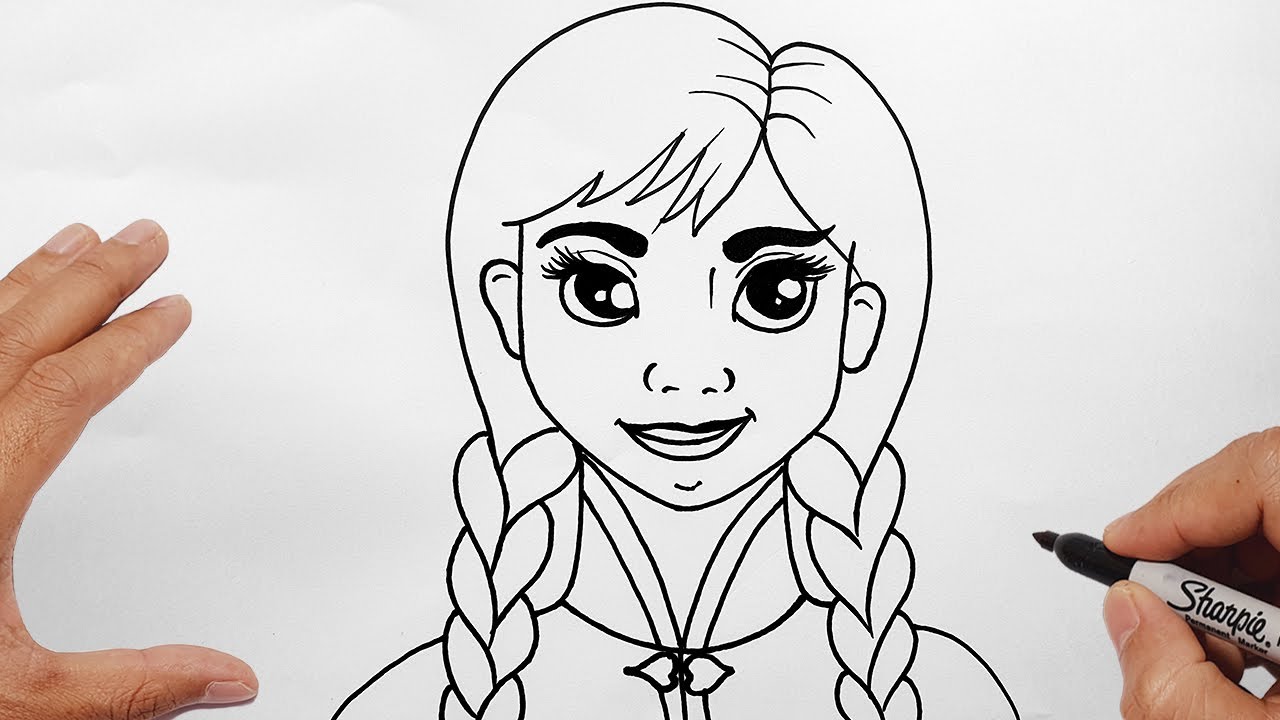 How To Draw A Disney Princess ANNA Frozen - YouTube