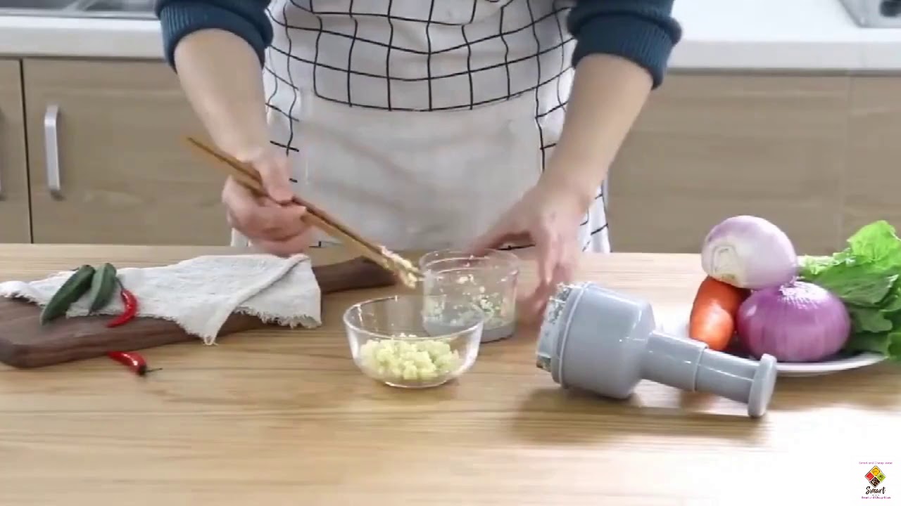 Multi-function Manual Onion Chopper Garlic Crusher Pressing Food Cutter ...