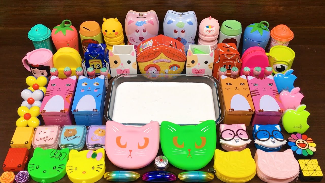 CAT Slime ! Mixing Random Things into GLOSSY Slime ! Satisfying Slime ...