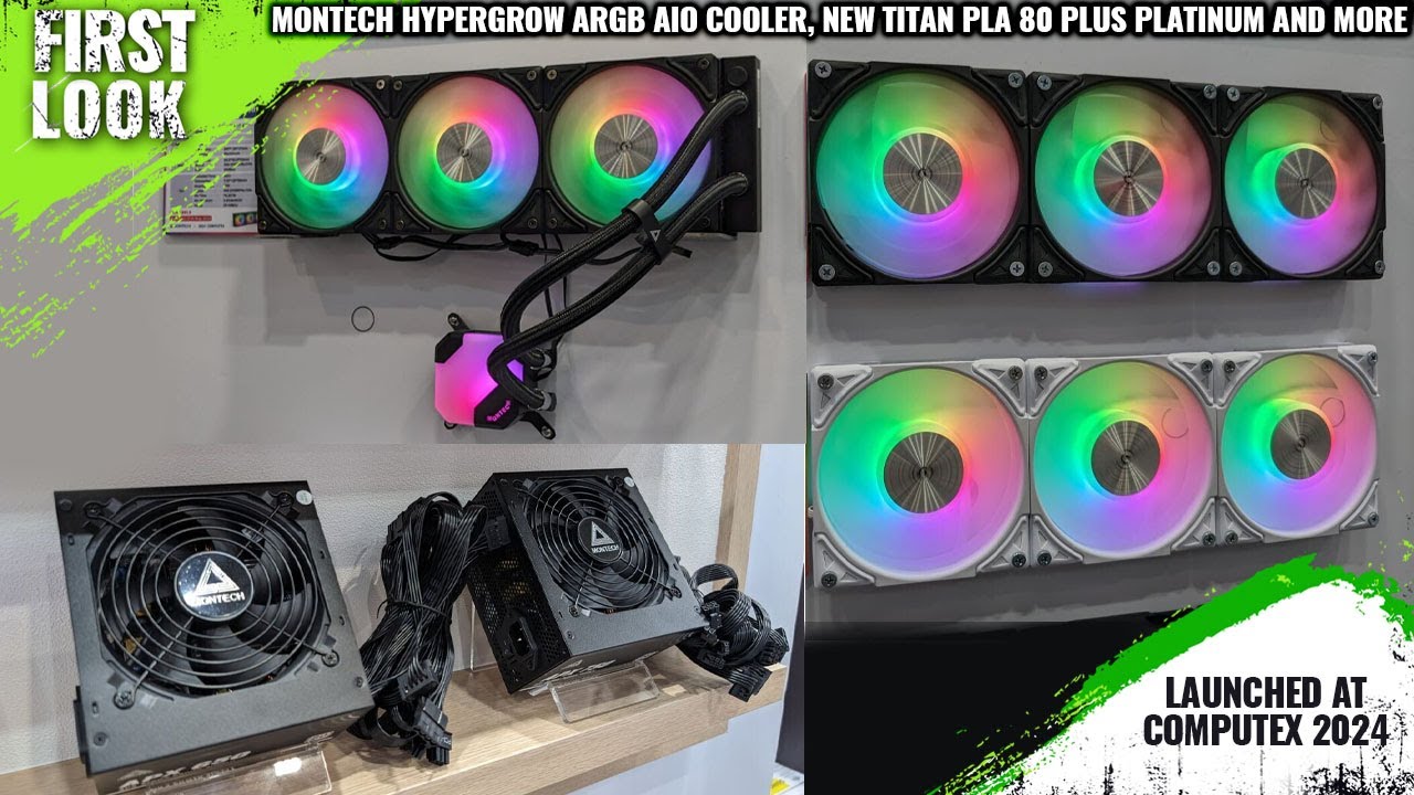MONTECH HyperFlow ARGB AIO Cooler, New TITAN PLA 80 Plus Platinum PSU ...