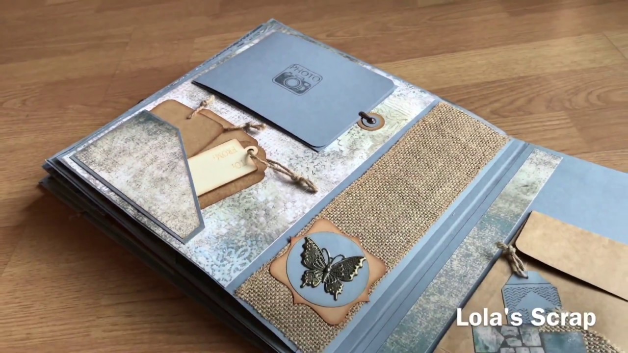 Album blue. Scrapbooking. DIY. Stamperia - YouTube