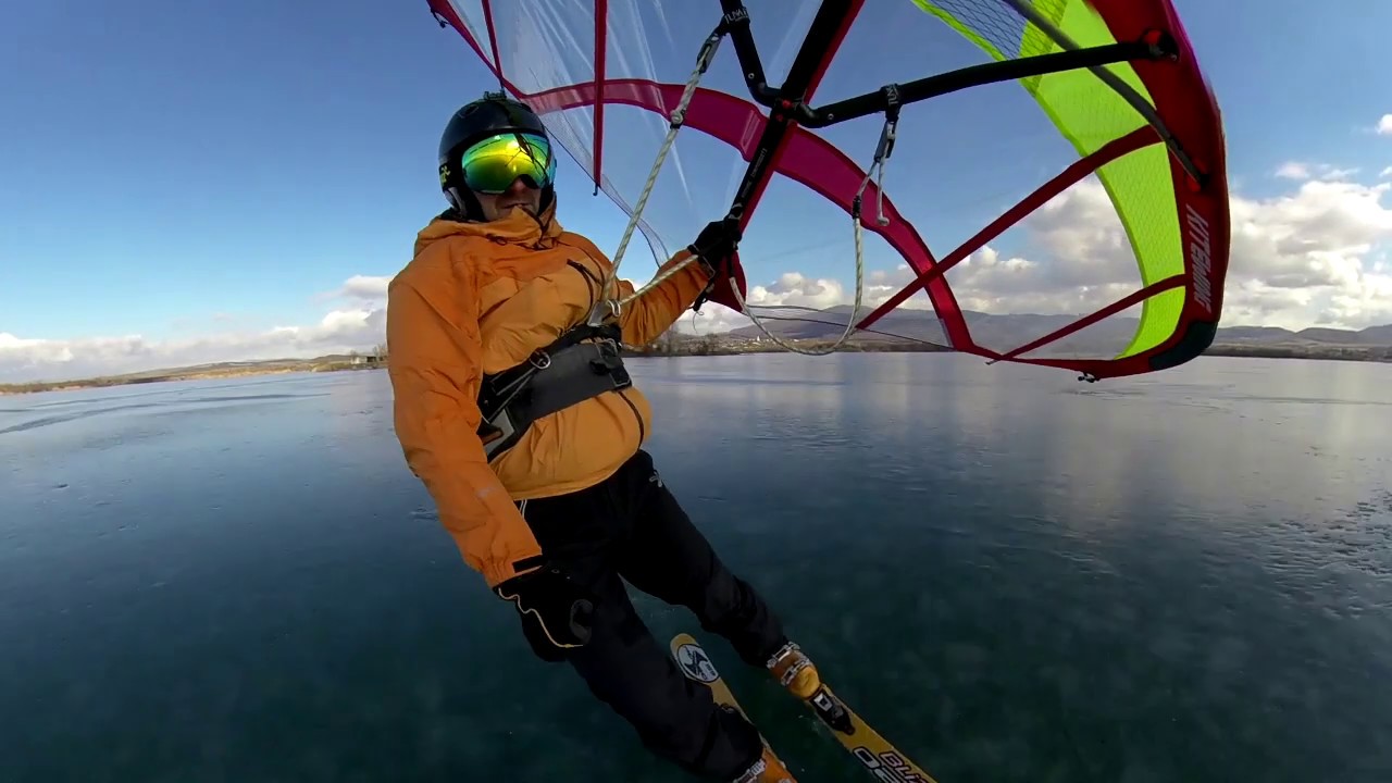 Kitewing on ice - YouTube