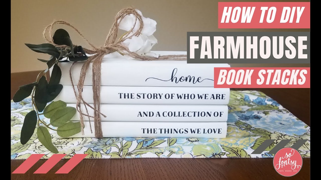 DIY Farmhouse Book Stack in Just 3 Steps - YouTube