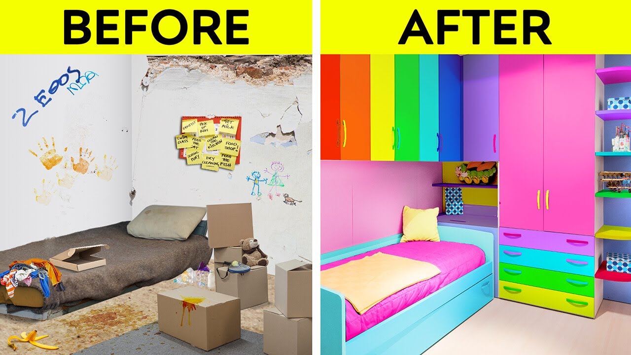 COOL ROOM MAKEOVER || Funny Hacks For Home! Cheap VS Expensive Items ...