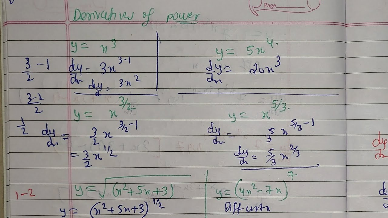 Lec 9 #Derivative dy/dx power and roots #Abdulsir - YouTube