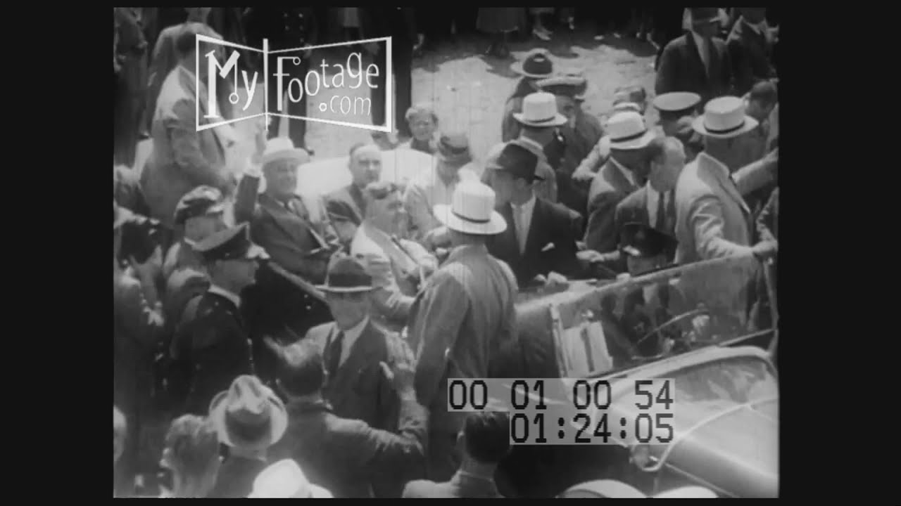 1934 President Roosevelt Arrives and Speaks Rally in Portland, Oregon ...