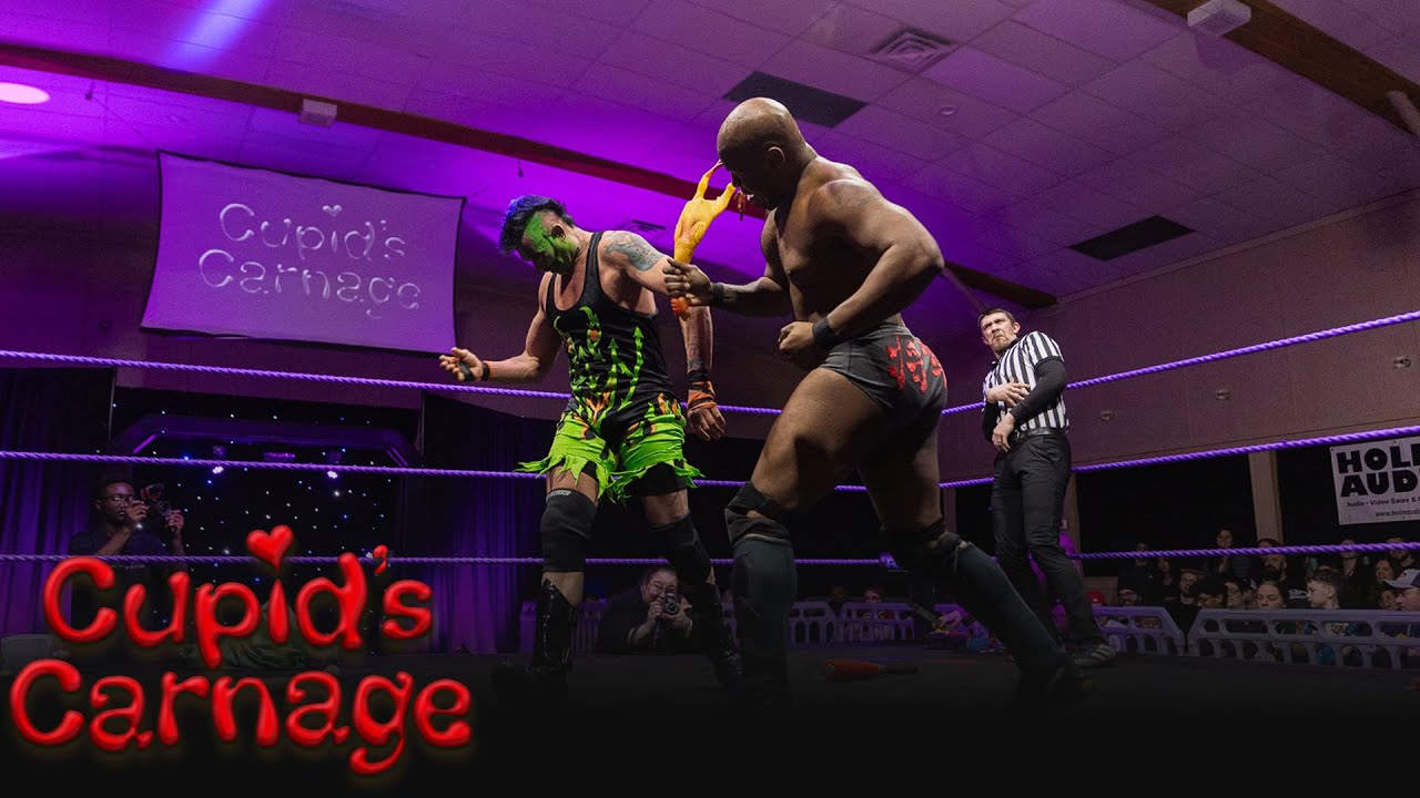 RPW Cupid's Carnage Part 3: SHOGUN Chris Logan vs GRIN (w/ The Ringmaster) | Bag-O-Tricks Match ...