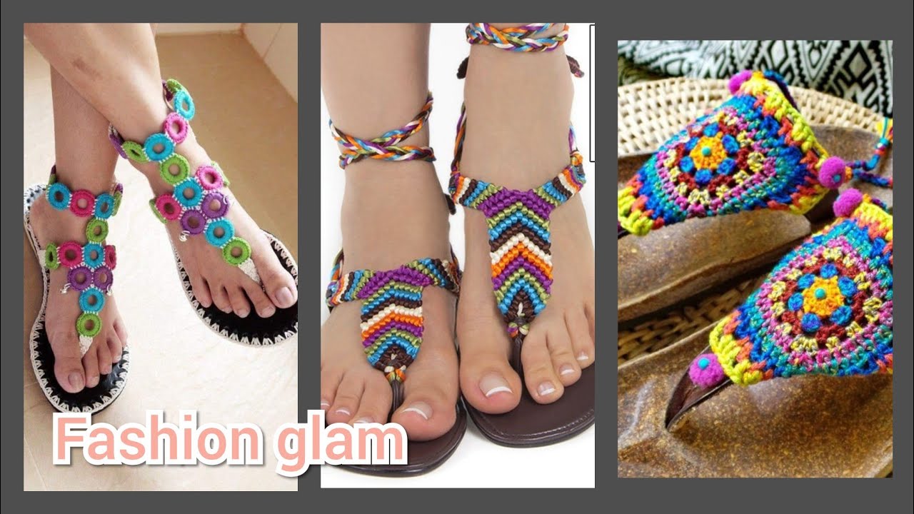 Comfortable and stylish crochet beach Sandals designs - YouTube