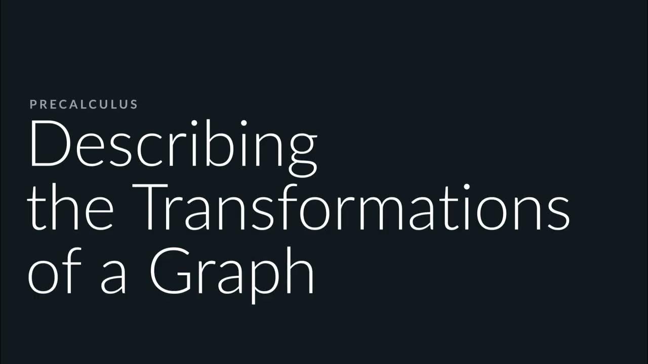 Describing the Transformations of a Graph | Sophia Learning Tutorials - YouTube