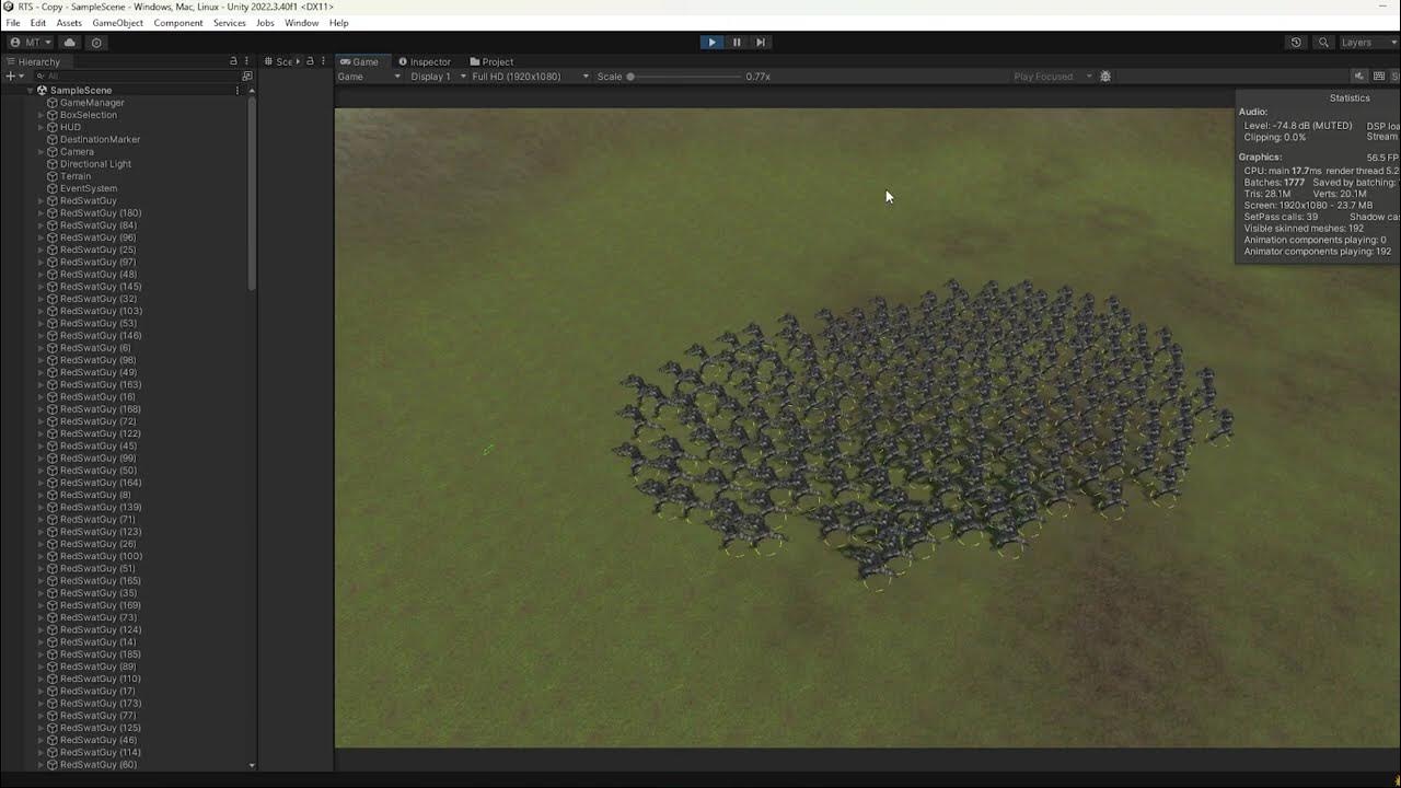 Load test of 200 units on my RTS tutorial game in Unity - YouTube
