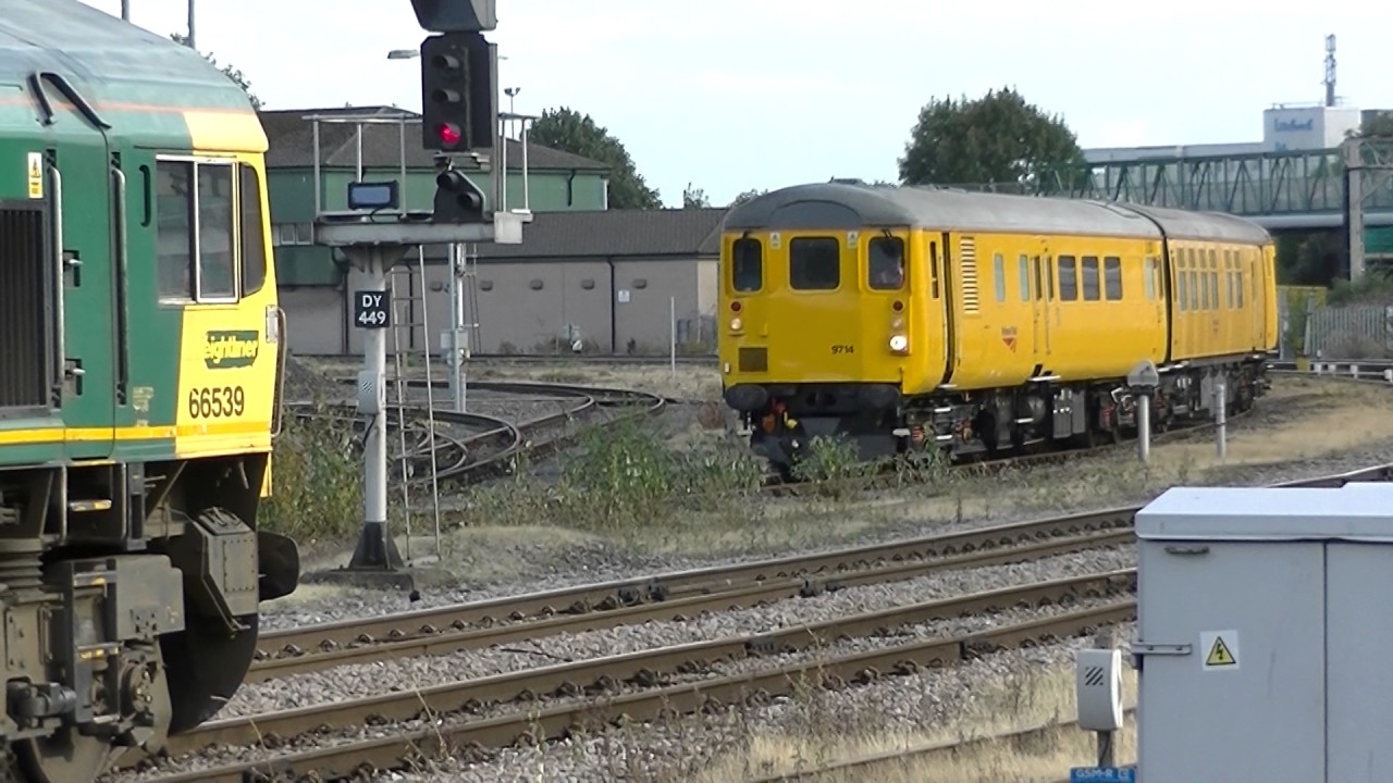 Network Rail 97301 propelling a Network Rail Measurement Train past ...