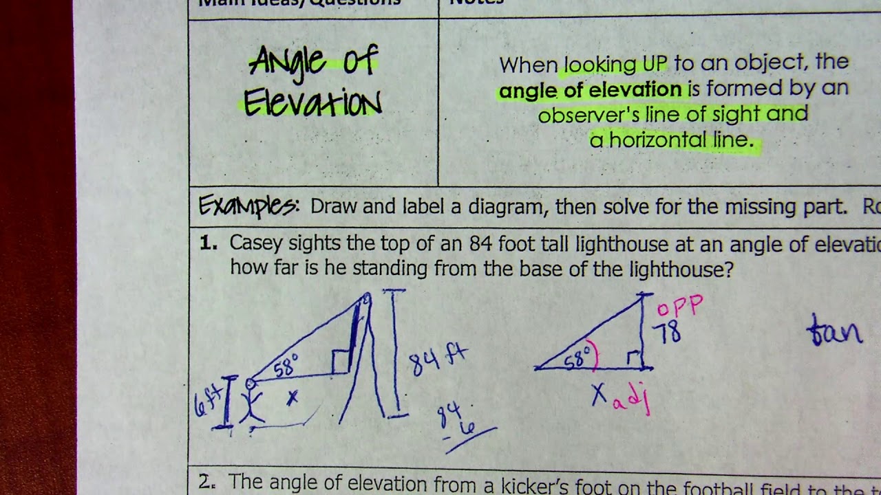 Angle of Elev:Dep Lesson - YouTube