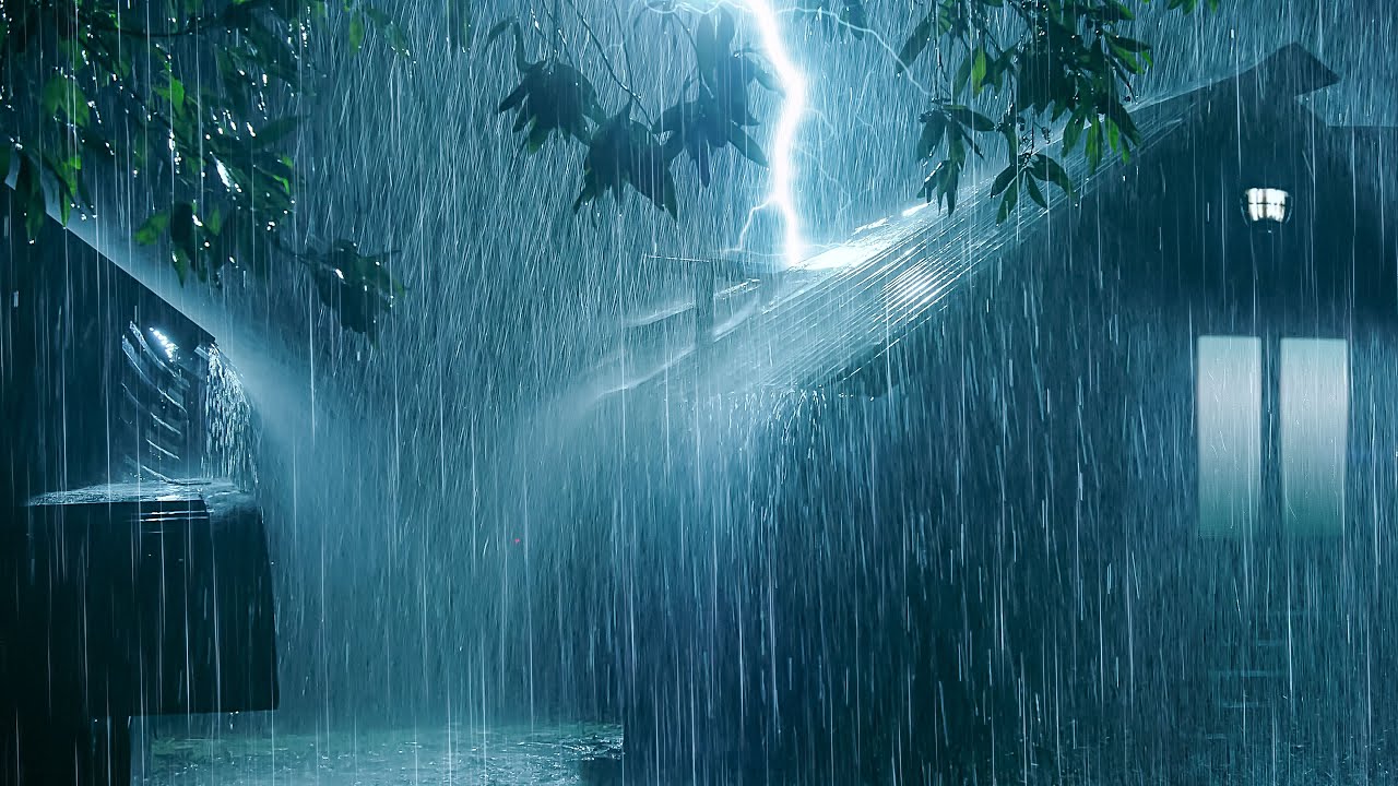Real Rain Sounds Put You to Sleep Instantly | Torrential Rainstorm on ...