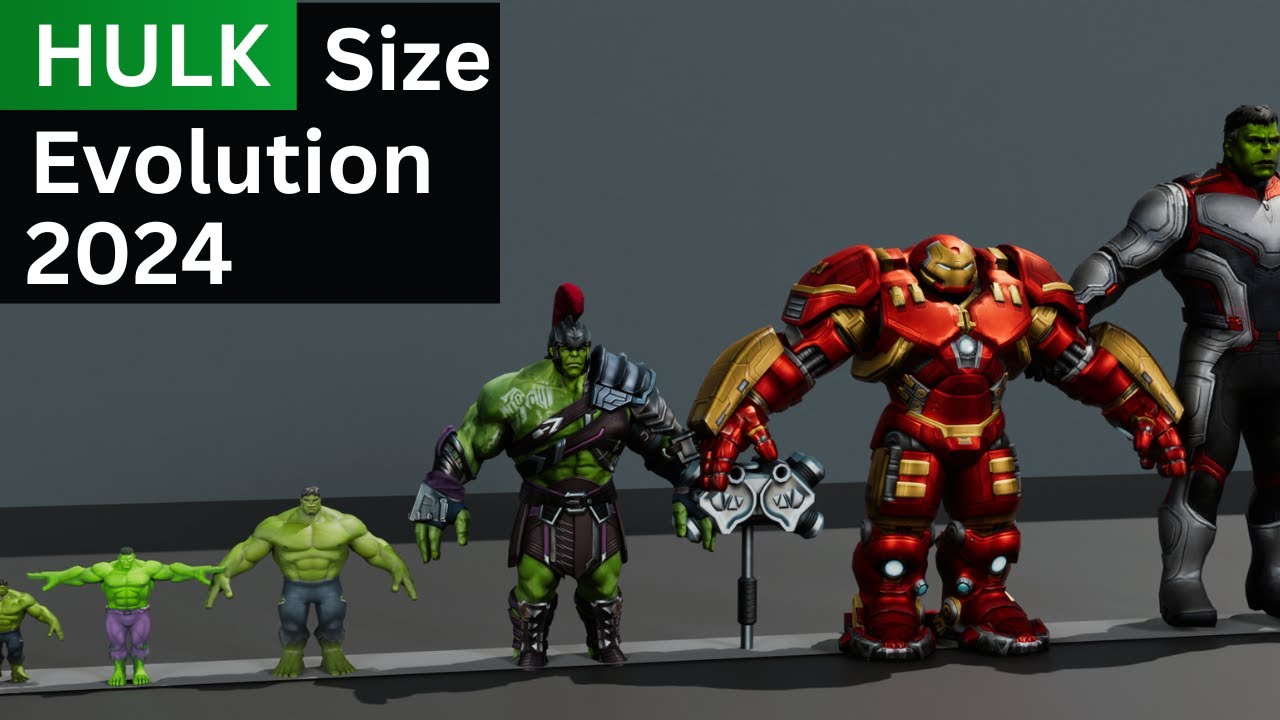 HULK Size Comparison | 3d Animation Comparison | Hulk Evaluation 2024 ...