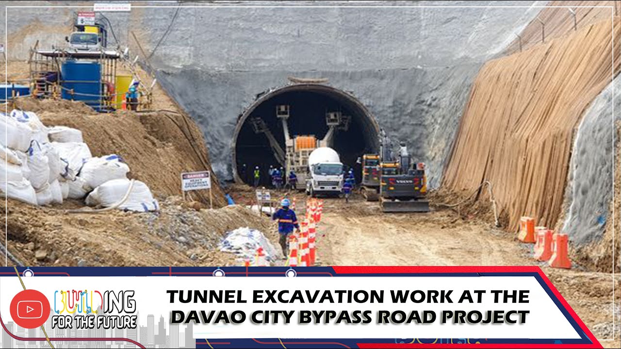 Tunnel Excavation Work at the Davao City Bypass Road Project - YouTube