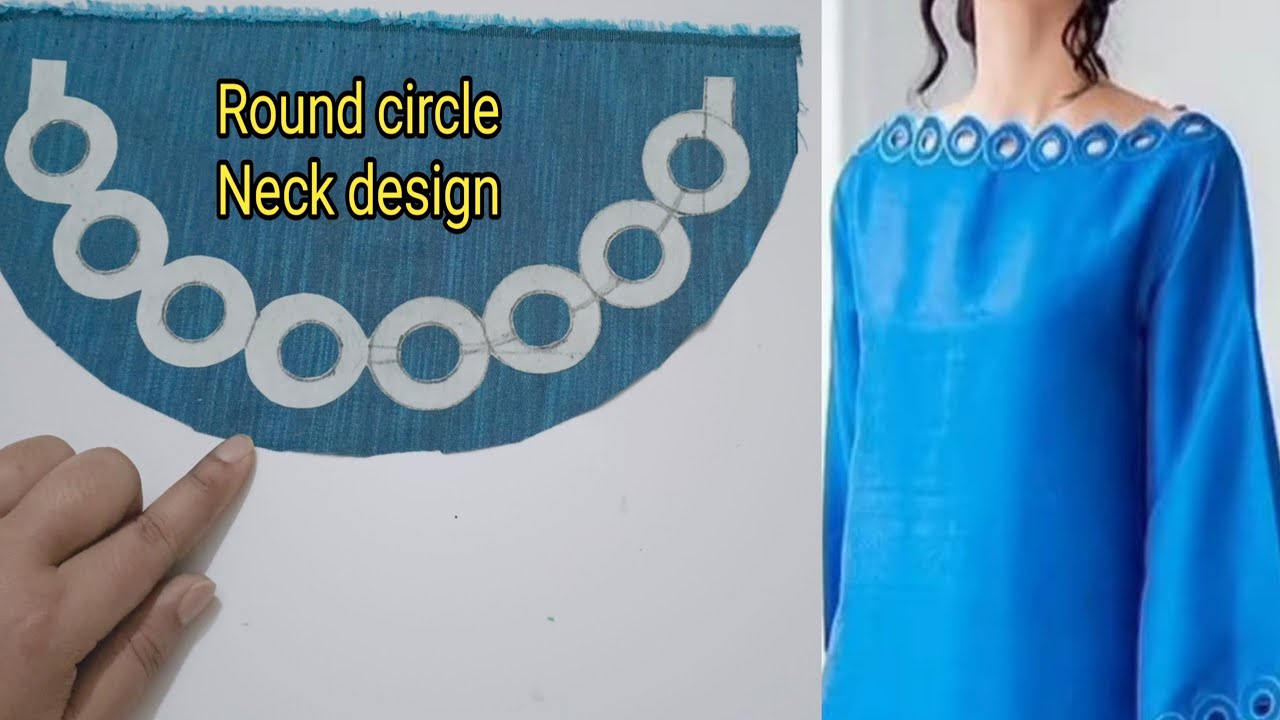 Trendy round circle new neck design cutting and Stitching - YouTube