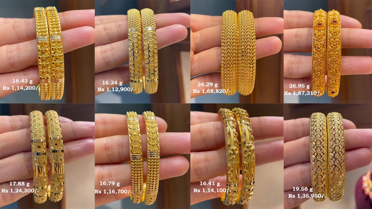Light Weight Gold Bangles Designs With Weight And Price || Shridhi Vlog ...