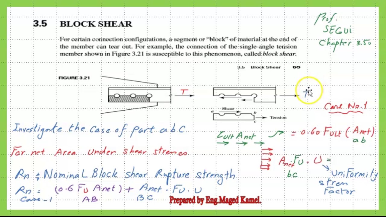 Civil 120-84-Introduction to block shear for Tension members-Arabic ...