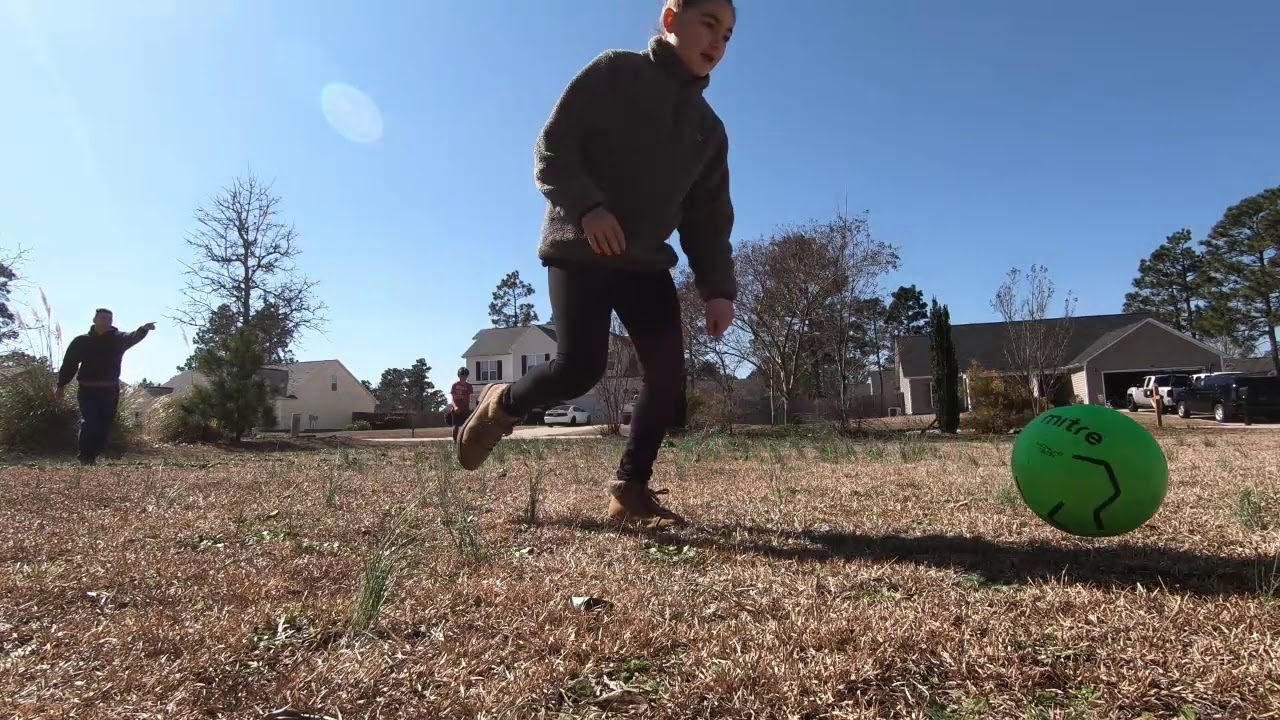 Play some Soccer Right out front yard - YouTube