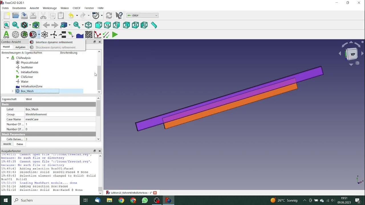 Freecad CfdOf Tutorial #13: Kelvin–Helmholtz instability - YouTube