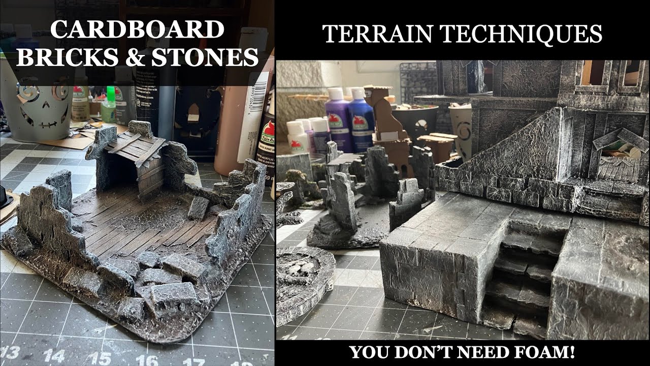 Terrain Techniques - Cardboard Bricks & Stones - Make Amazing Fantasy ...