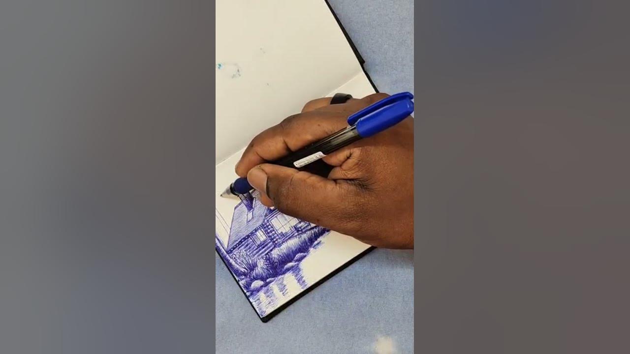 Ballpoint pen sketching techniques - YouTube