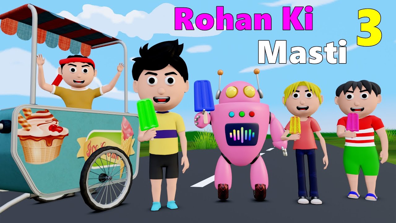Rohan Ki Masti Part 3 | Ice Cream Wala Cartoon | Pagal Beta | Desi ...