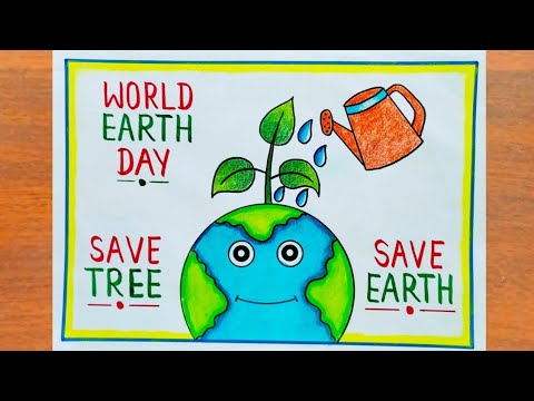 World Earth Day Drawing / How to Draw World Earth Day Poster Easy Step ...