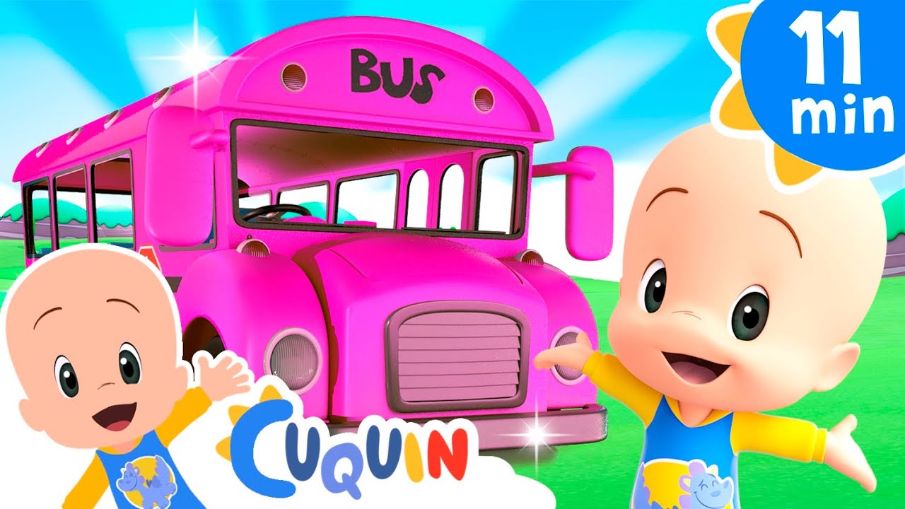 The Wheels on the pink bus and more | Nursery Rhymes & Learning videos ...