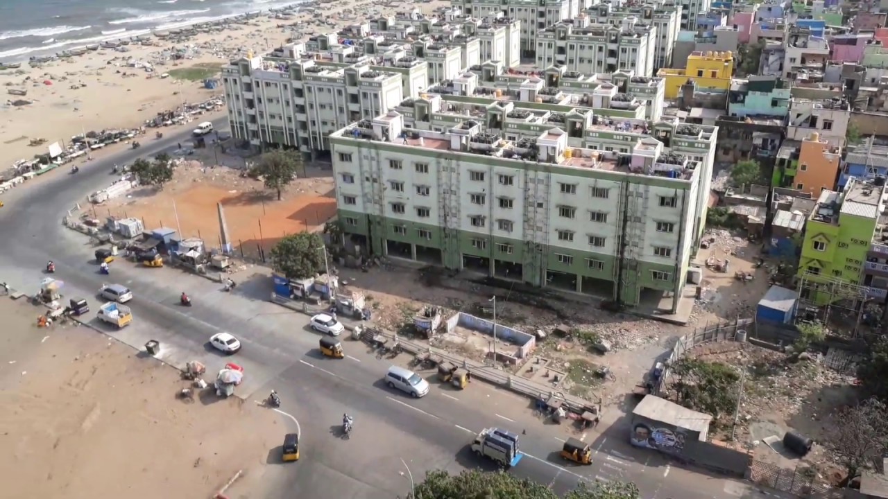 Chennai View From of light house | top view from sky | Drone shot of ...