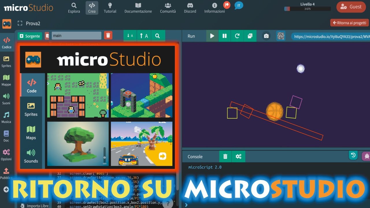 Ritorno su MicroStudio! / 2D Game Dev * LIVE - YouTube