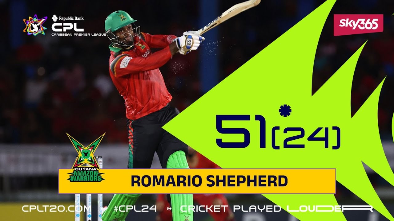 Romario Shepherd's SPECIAL Half Century! | CPL 2024 - YouTube