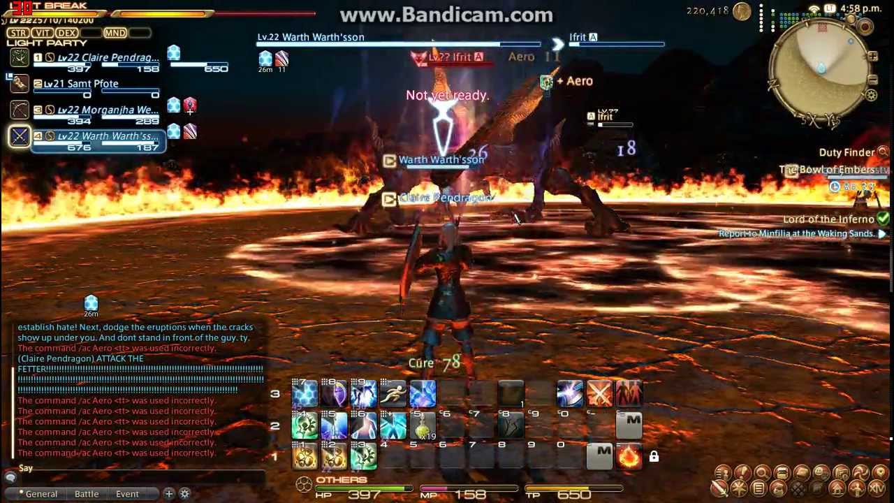 Final Fantasy XIV ARR: Bowl of Embers Lv20 Ifrit Battle - YouTube
