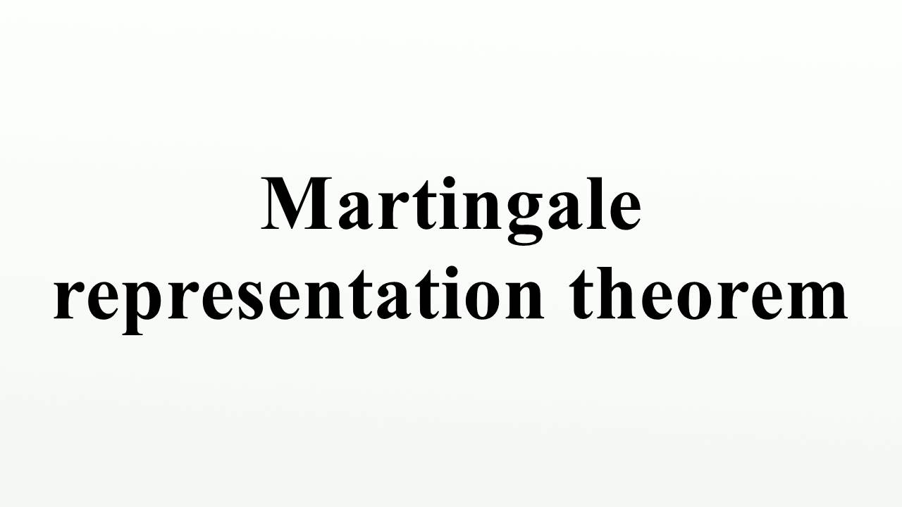 Martingale representation theorem - YouTube