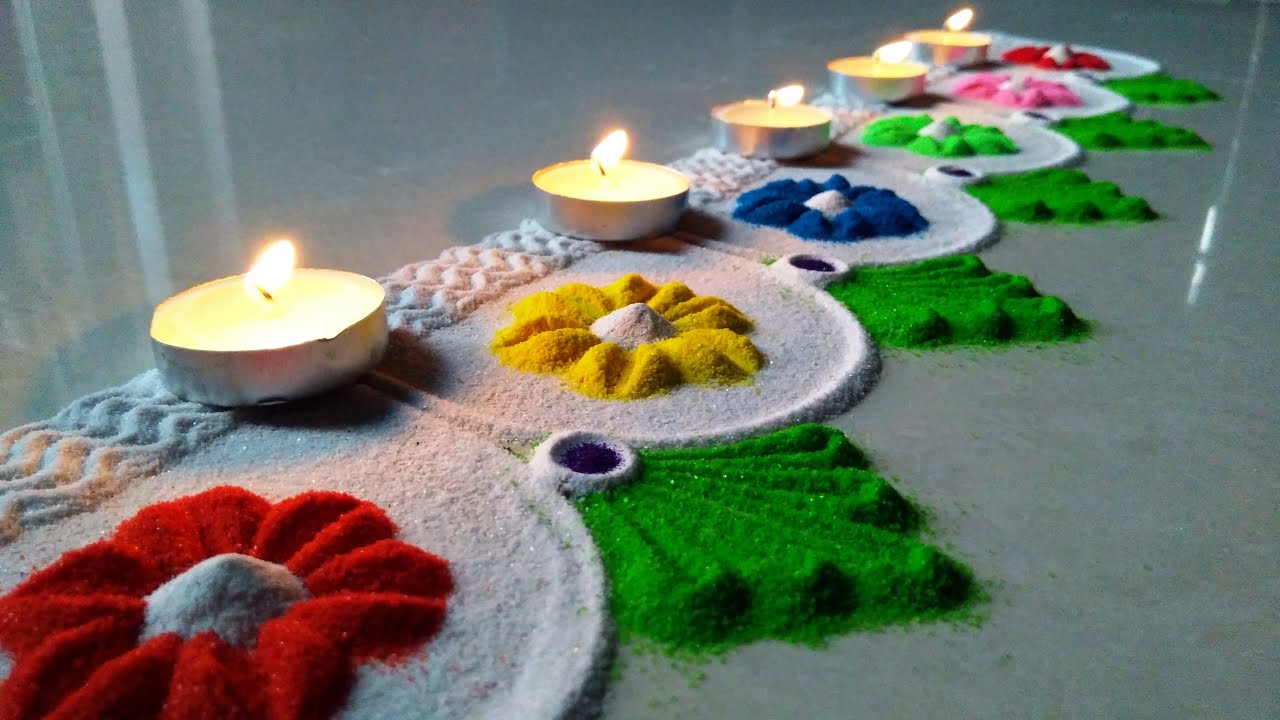 Border Rangoli for Diwali, Navratri Festival | Attractive Rangoli ...