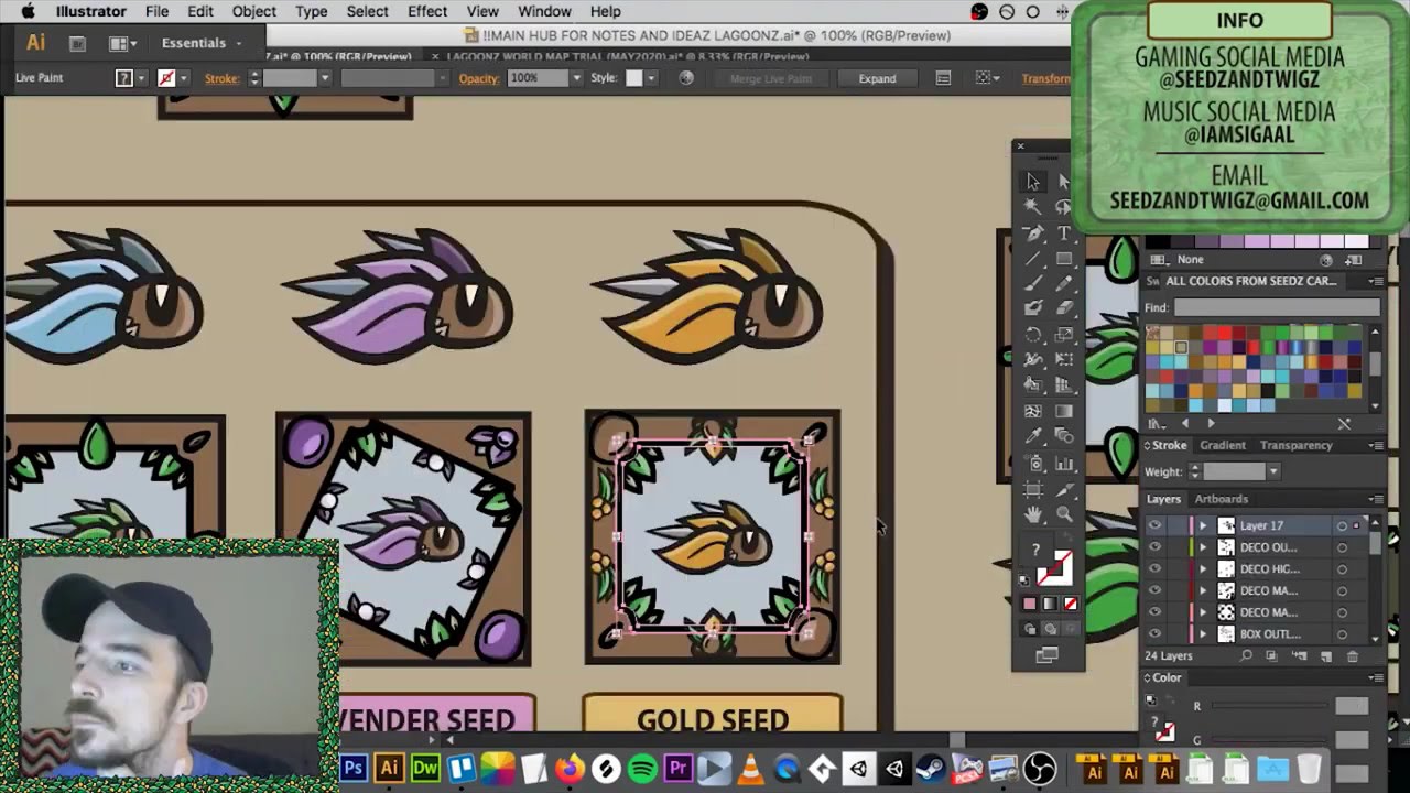 TIMELAPSE - Player Select (Game Design Art for SEEDZ&TWIGZ) - YouTube
