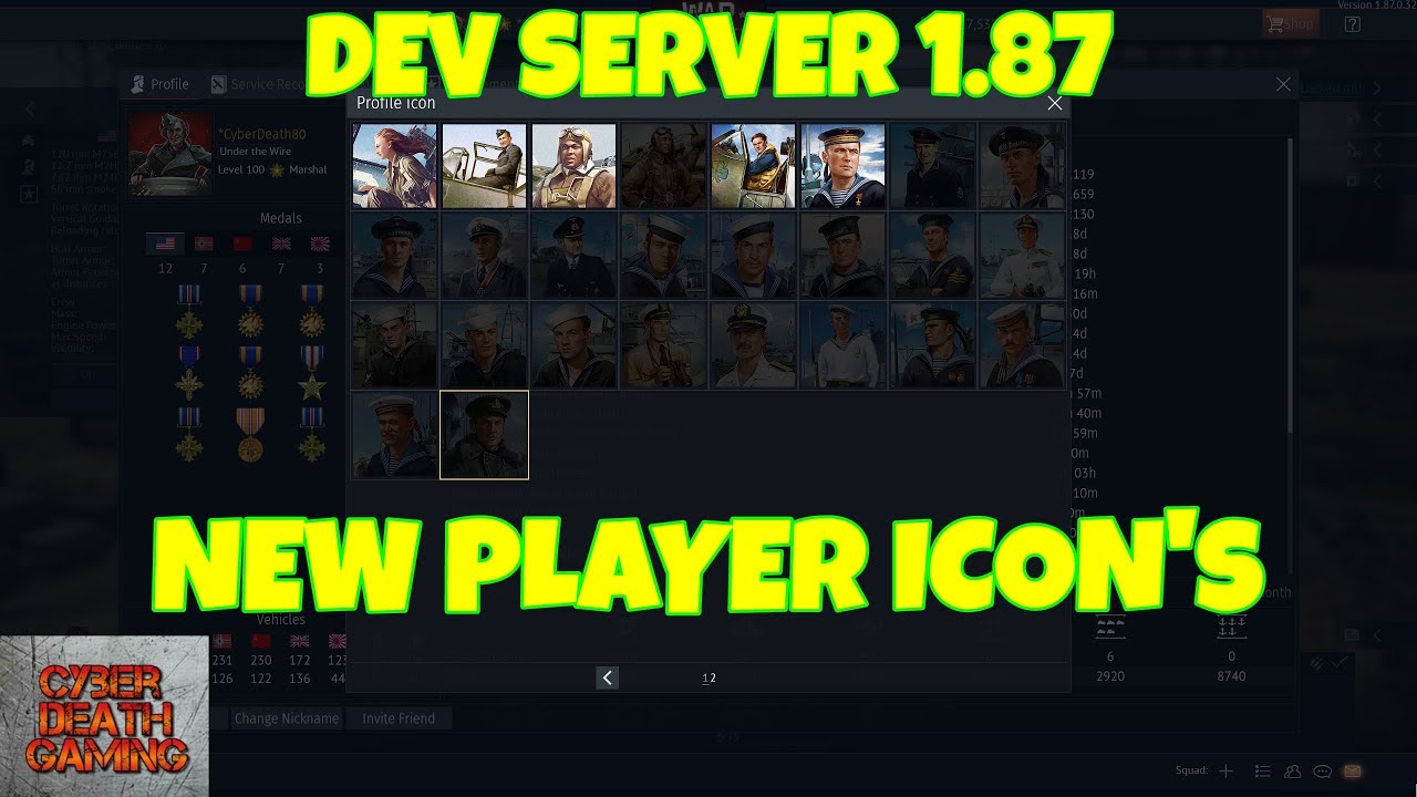 War Thunder: Dev Server 1.87 - New Player Icon's - YouTube