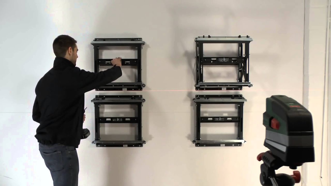 Ausfahrbare LCD LED TV Wandhalterung für Videowalls BT8310-B - YouTube