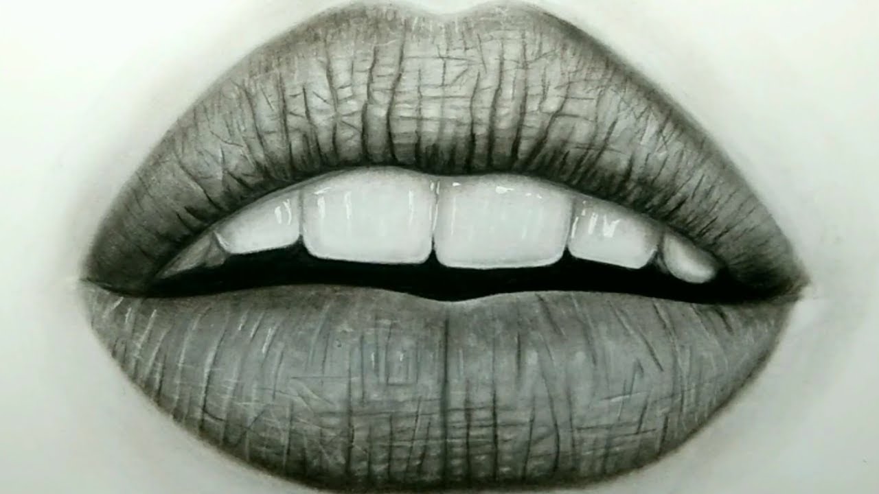Drawing Realistic Lips with Teeth | Lip Drawing for Beginners | Step by ...