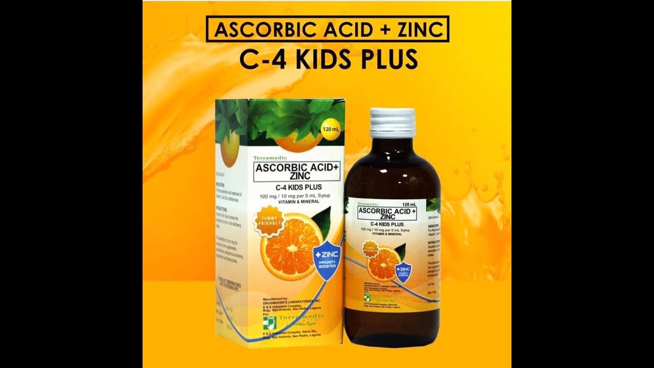 C4 KIDS PLUS Ascorbic Acid with Zinc 120 ml - YouTube