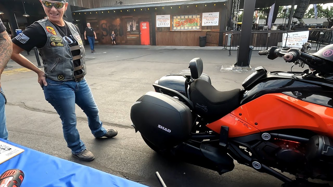 Can-Am gets a Breezy ryder seat cushion at the Smoky Mountain Harley ...