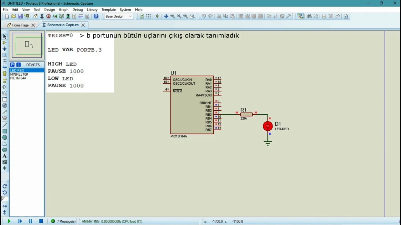 #1 PROTEUS | MİCROCODE STUDİO | PIC16F84A PROGRAMLAMA | SİMÜLASYON | # ...