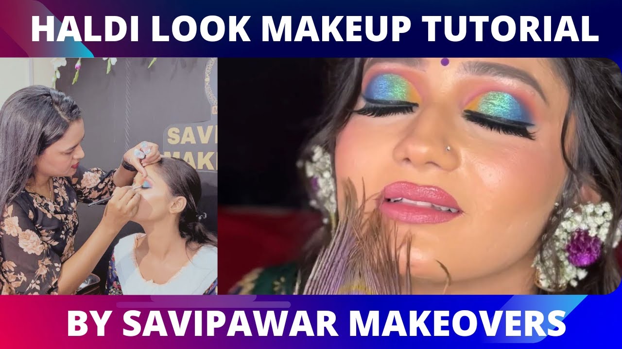Haldi look tutorial || Radha look created with flower jewellery || Oily ...