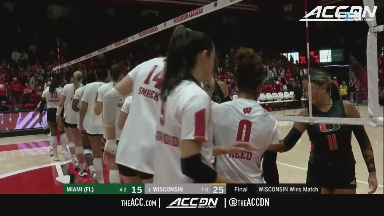 Miami (Fl) vs. Wisconsin ACC Volleyball Highlights (2023) - YouTube